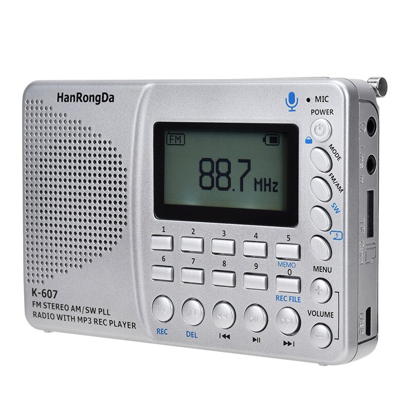 K-607 Desktop Radio Full Band Radio Recorder MP3 P... – Grandado