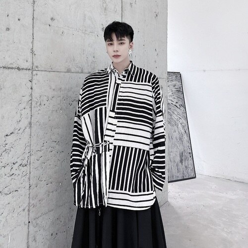 Mannen Lange Mouw Streep Casual Japan Kimono Stijl... – Vicedeal