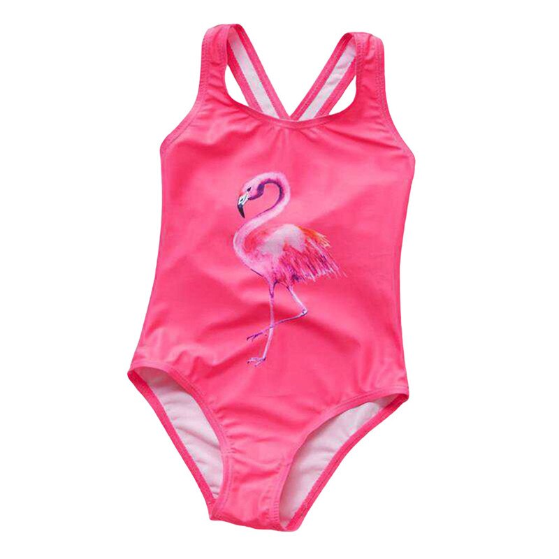 Summer Kid Girls Swimwear Flamingo Pattern One Pie... – Vicedeal
