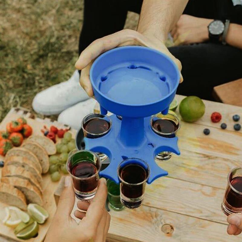 6 Shot Glass Dispenser Holder Caddy Liquor Dispens... – Vicedeal