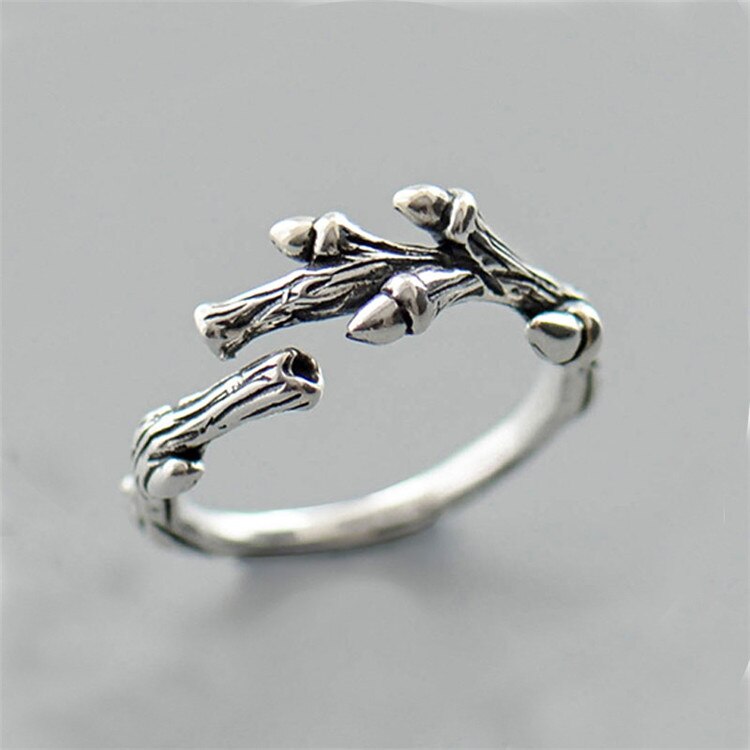 Couple Ring 925 Sterling Silver Retro Branch Tempe... – Grandado