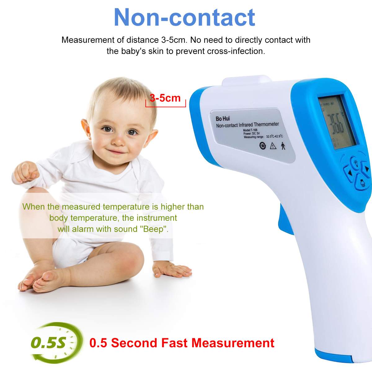 Non-Contact LCD Digital Infrared Thermometer Body/... – Grandado
