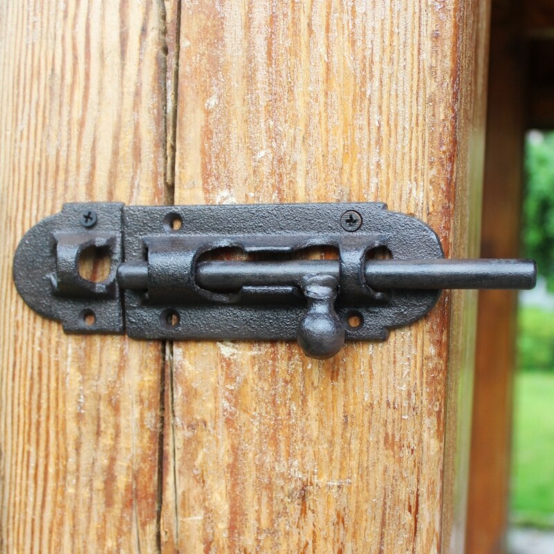 Cast Iron Bolt Thickened Wooden Door Bolt Latch Bl... – Vicedeal