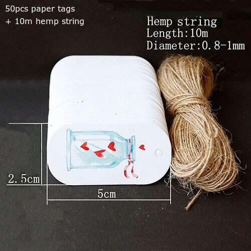 50 stuks Mooie Wit Papier Label Label Bloem Hart H... – Grandado