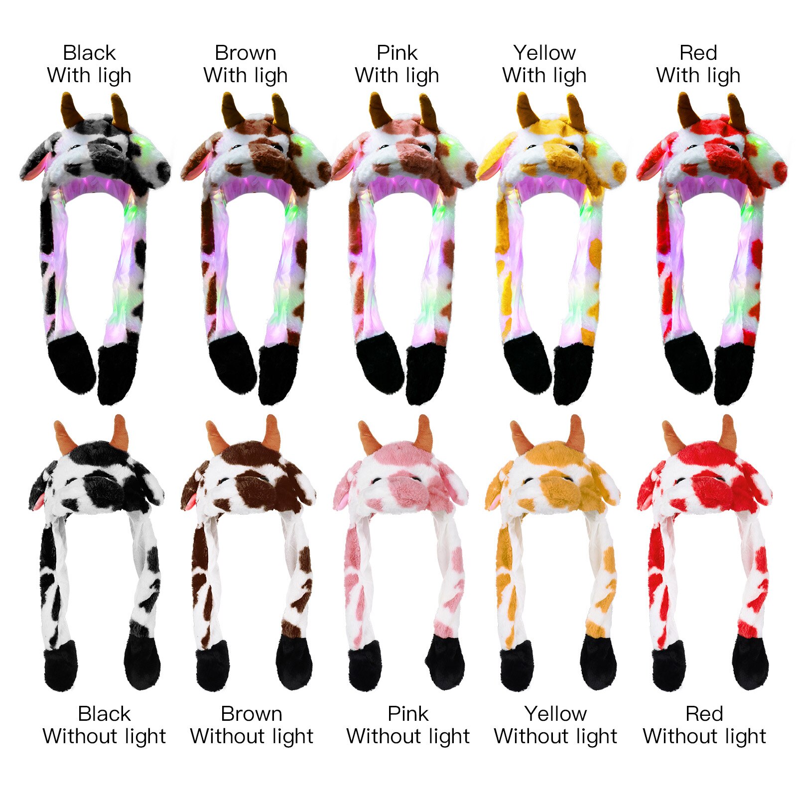 Funny Hat Women Men Kids Lighting Hat Cute OX Ears... – Vicedeal