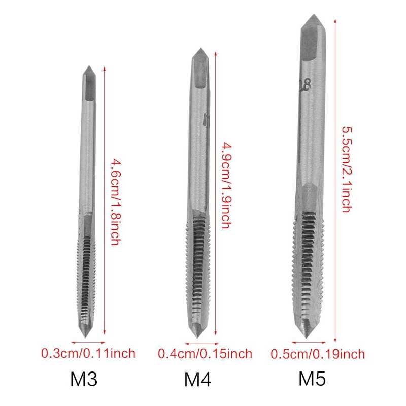 Juego de roscas de acero M3/M4/M5, herramienta de ... – Grandado