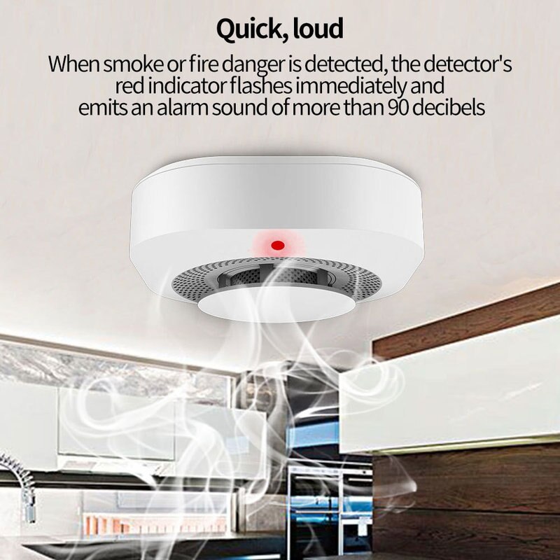 433MHz Smoke Detector Alarm Sound Greater Than 85d... – Grandado