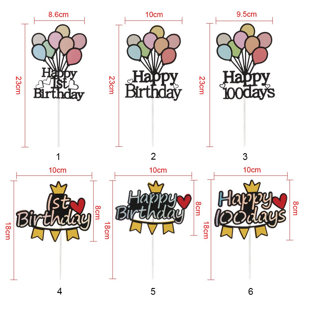 Decoración Para tarta de feliz cumpleaños, globo c... – Grandado