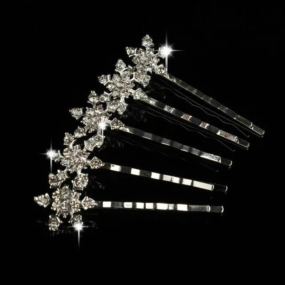 5Pcs Haar Clip Braut Prom Strass Schneeflocke Haar... – Vicedeal