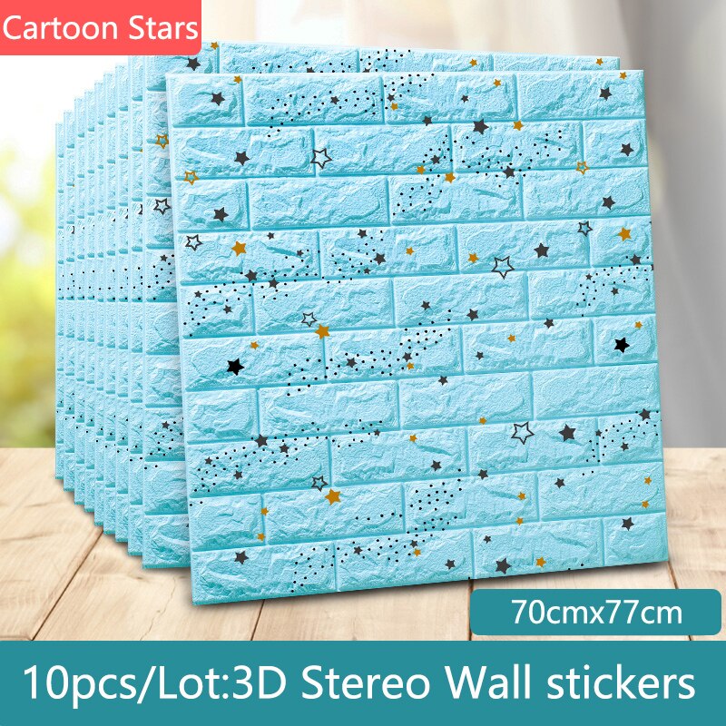 10pc Peel and Stick 3D Wall Stickers Cartoon Stars... – Vicedeal