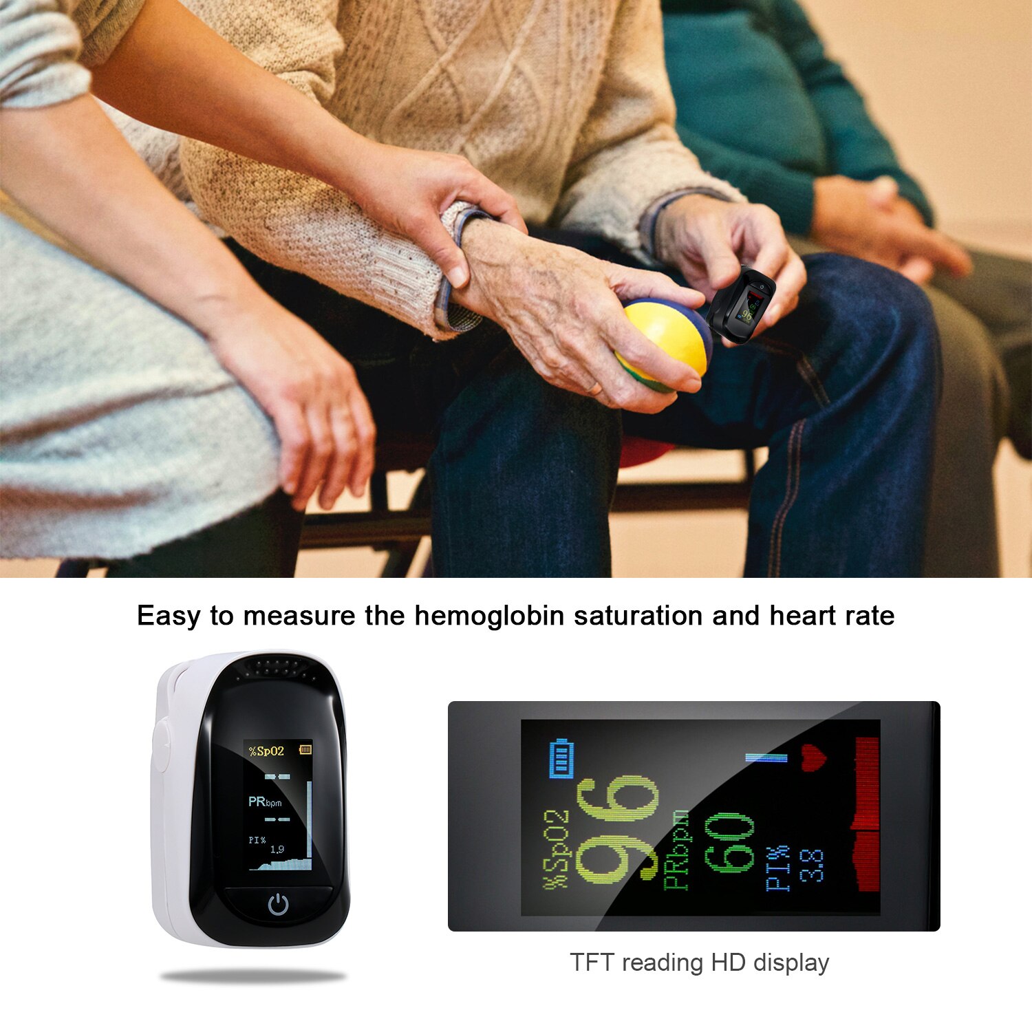 Saturatiemeter Recargable Blood Oxygen Monitor Pul... – Vicedeal