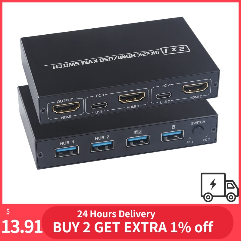 AIMOS выключатель USB KVM Switch AM-KVM 201CL/CC 2... – Vicedeal