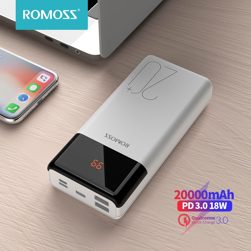 ROMOSS LT20Plus Quick Charger 3.0 Power Bank 20000... – Grandado