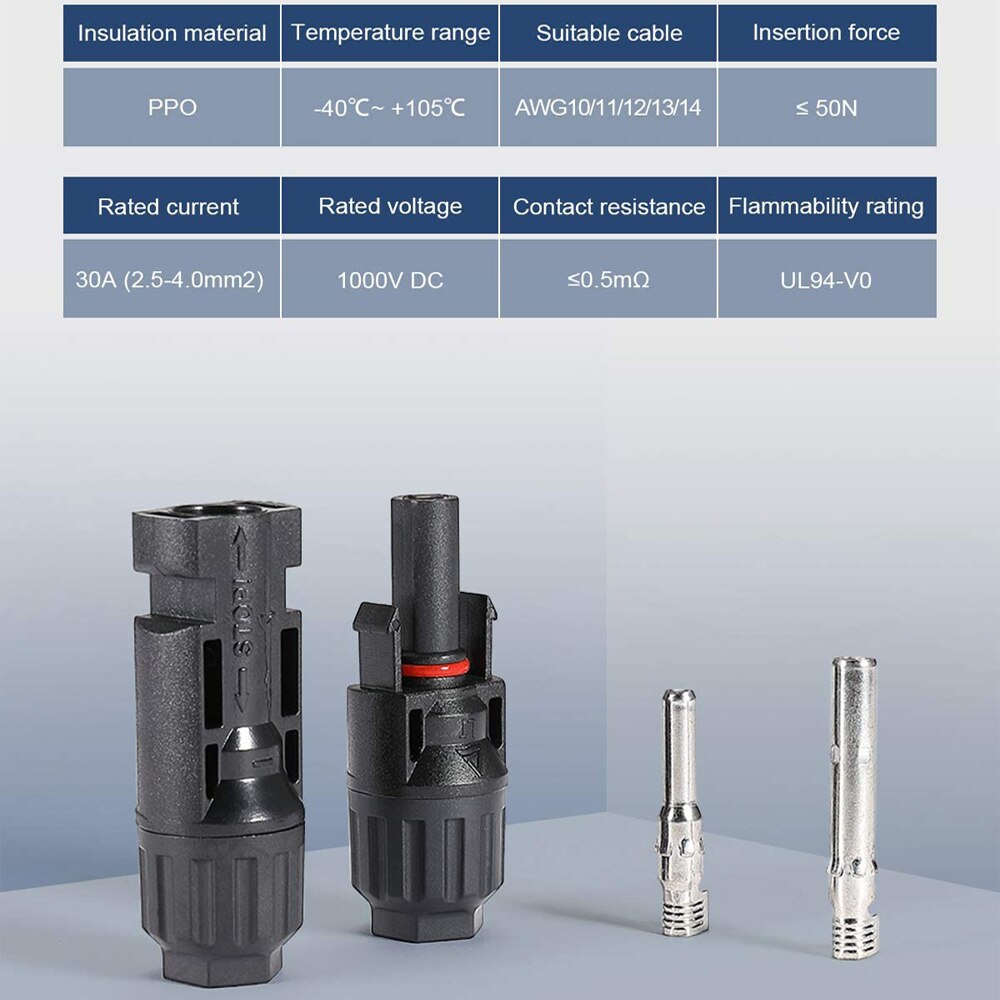 5 Pairs Solar Connectors male and female Waterproo... – Grandado