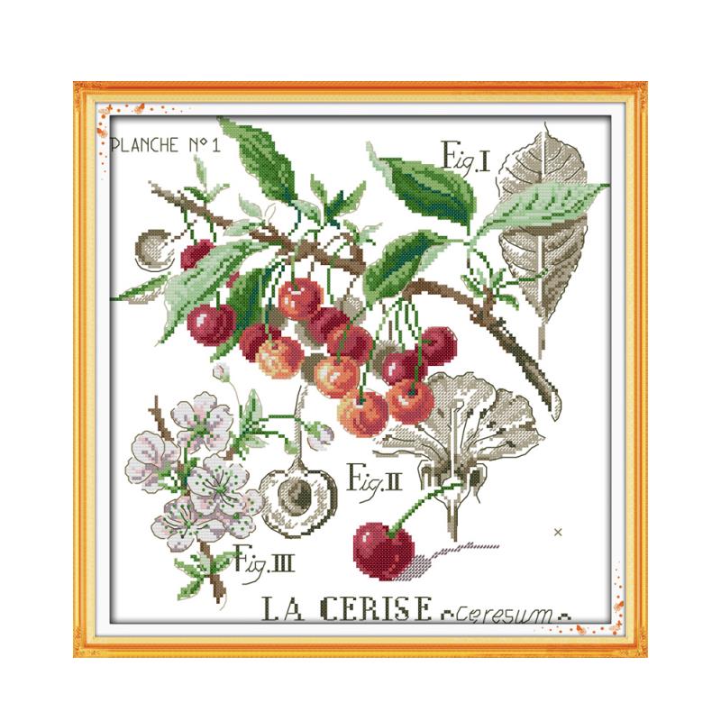 Cherry (1) cross stitch kit fruit pattern printed ... – Vicedeal