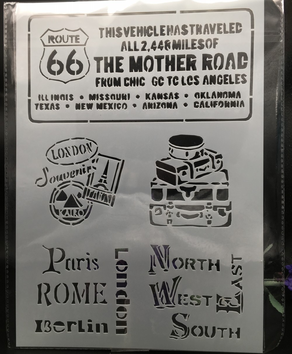 29*21cm A4 Route 66 Labels DIY Layering Stencils W... – Vicedeal