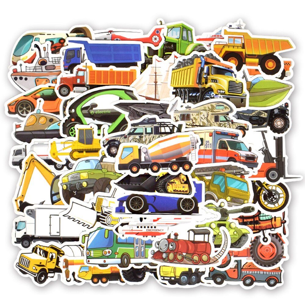 50Pcs Vervoer Cartoon Stickers Auto Vliegtuigen La... – Vicedeal
