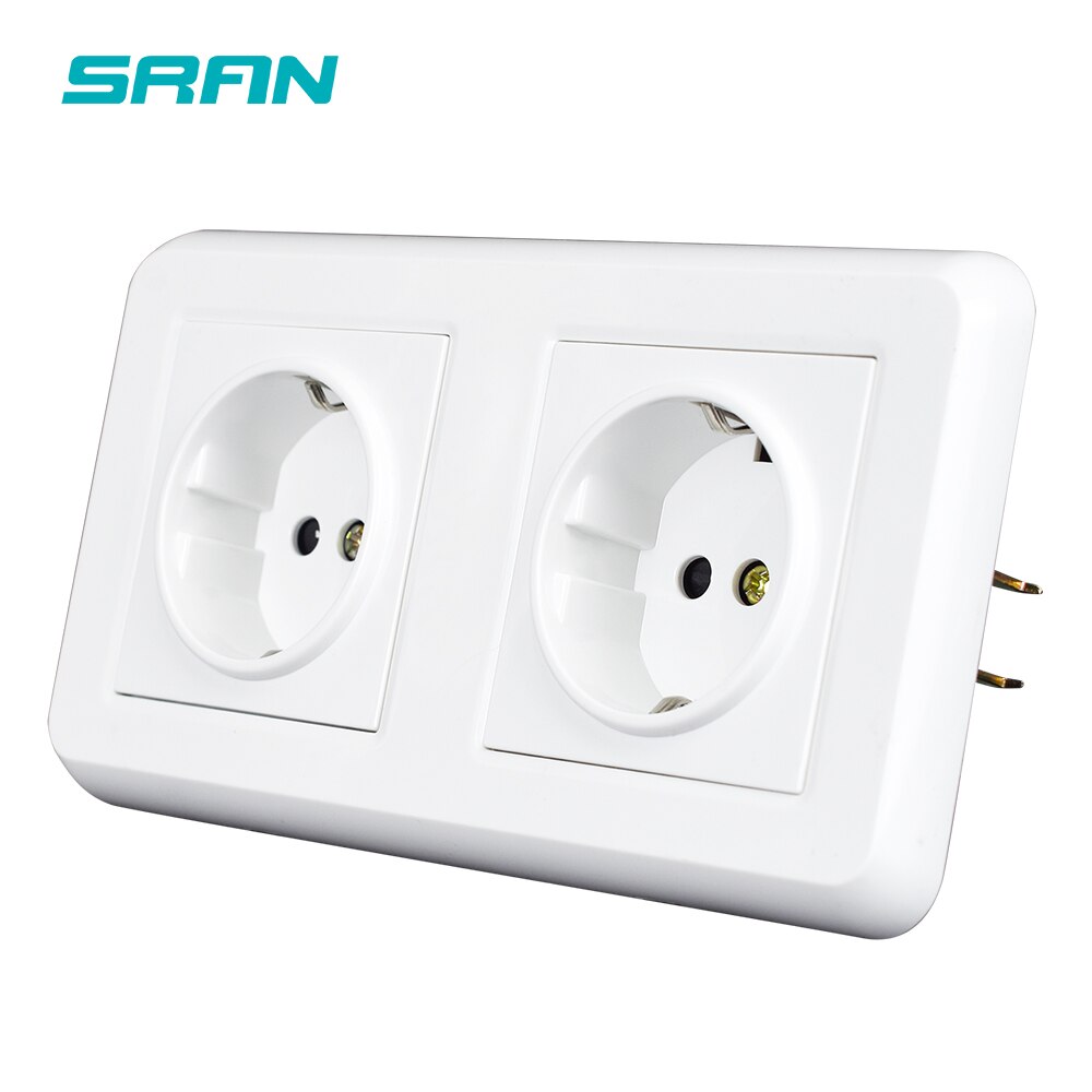 SRAN dual frame power socket,16A 250V white PC pan... – Vicedeal