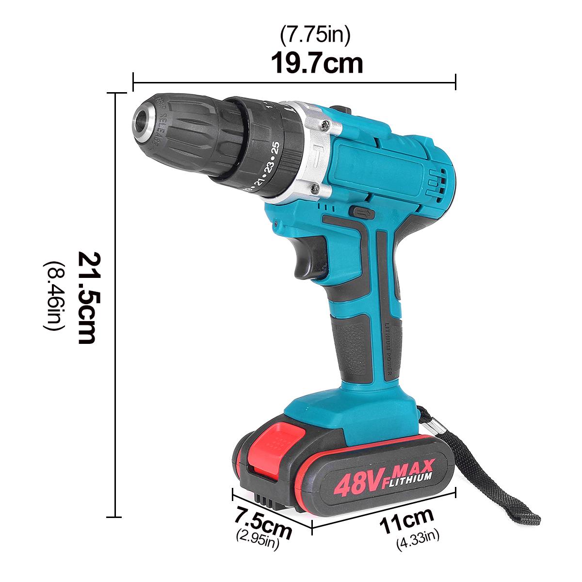 25+3 Torque 48V Cordless Electric Impact Drill Li-... – Grandado