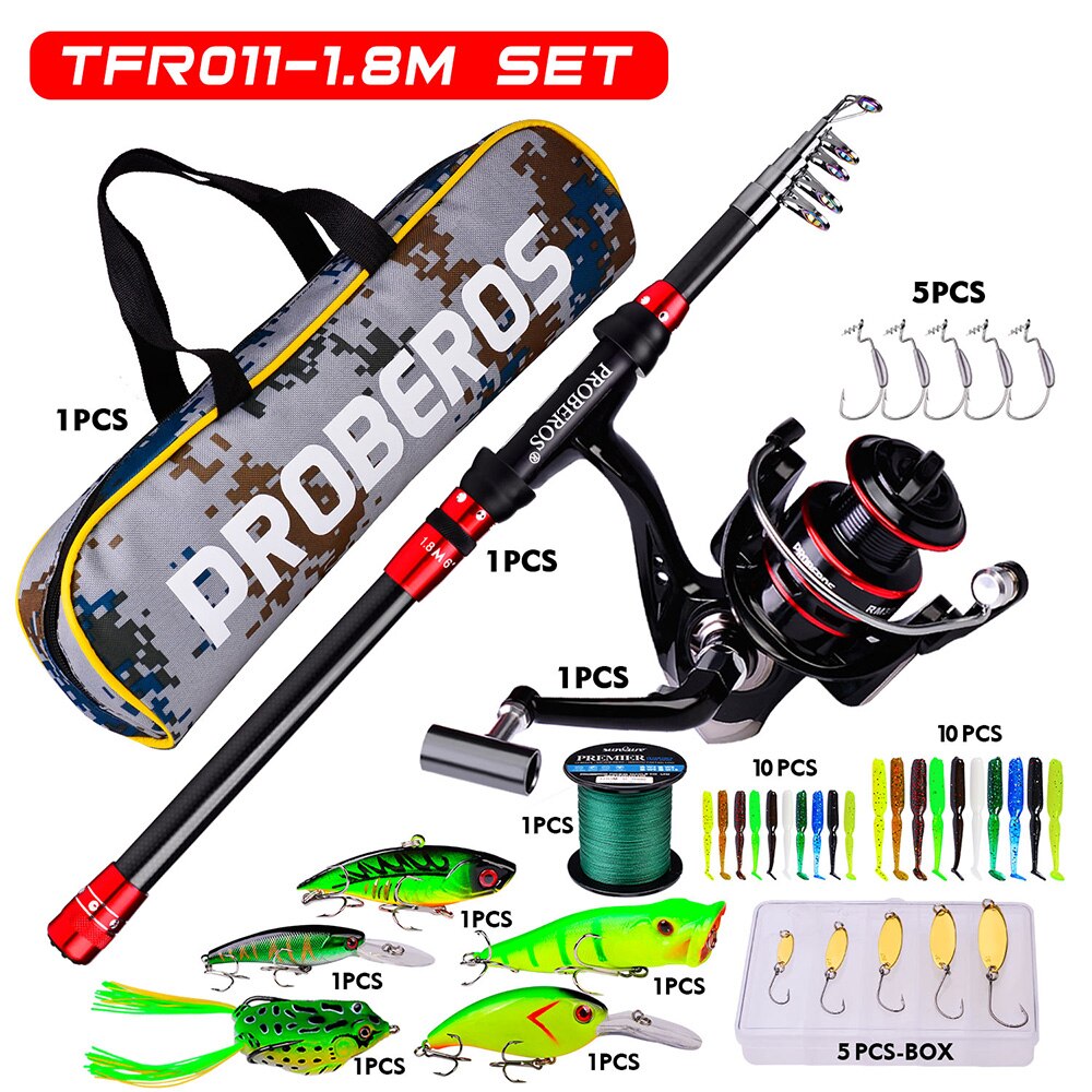 PROBEROS 1.8m-3.6m Telescopic Casting Fishing Comb... – Grandado