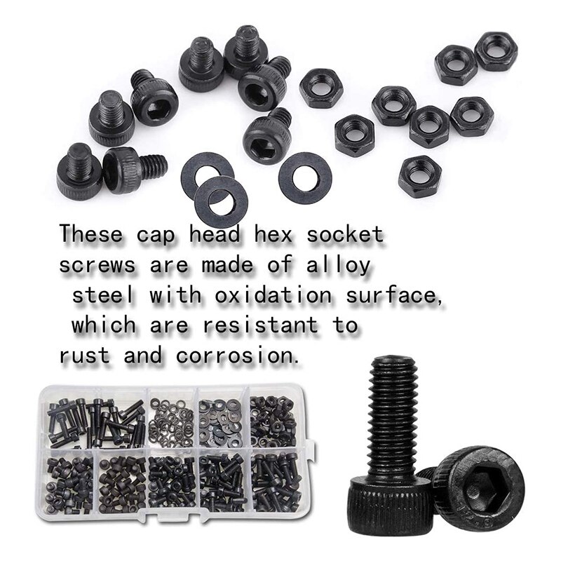 300 Pcs Nuts Bolts Set Hex Bolts Nut and Washer As... – Grandado