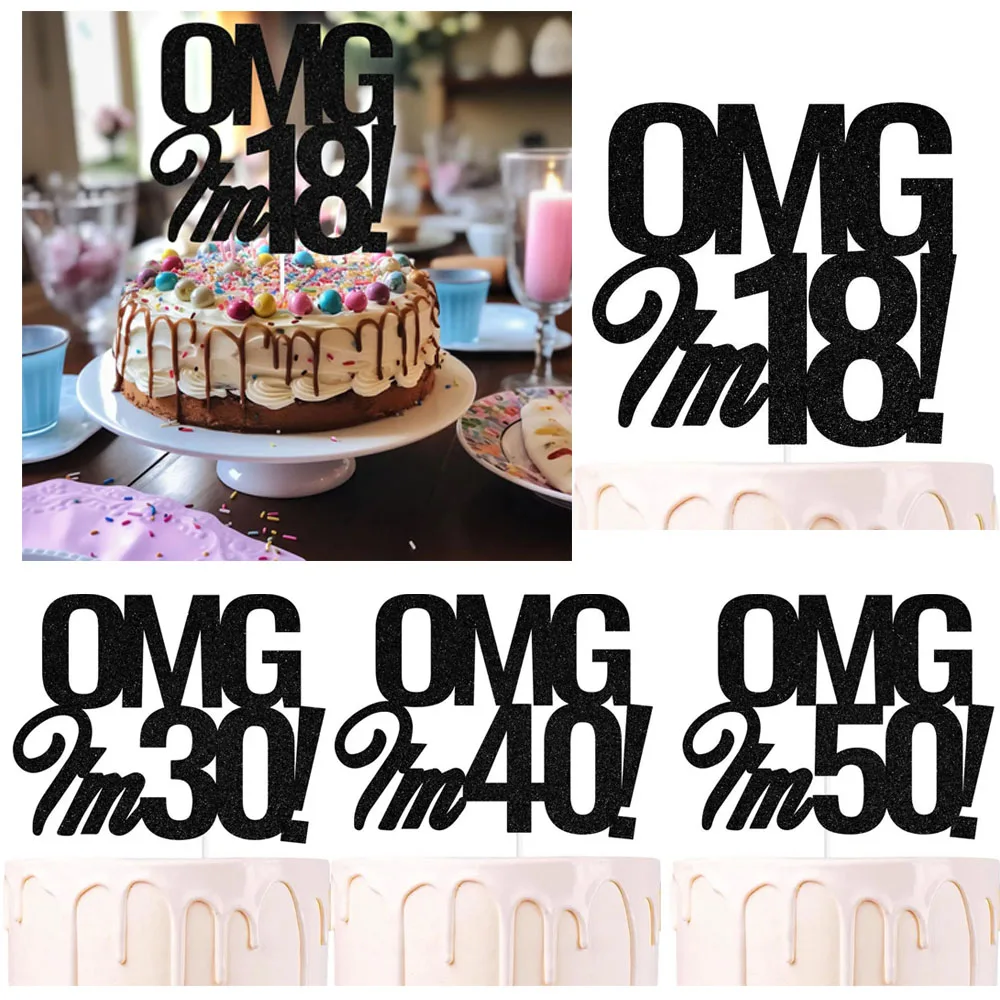 OMG I'm 18 30 40 50 60 Years Old Cake Topper Happy... – Grandado