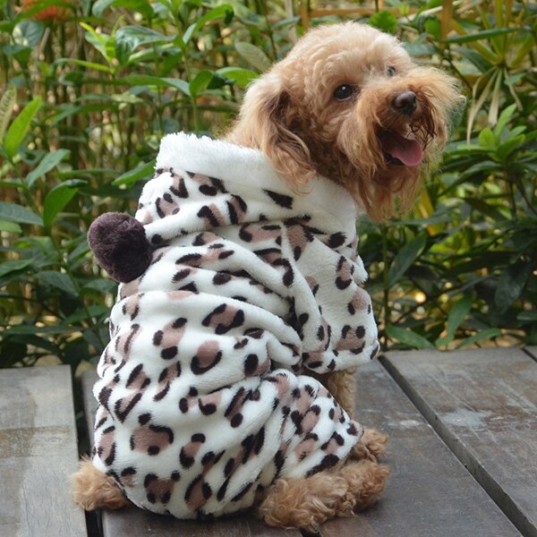 Dog Coat Hoodies Leopard Soft Pet Dogs Jumpsuit Pu... – Vicedeal