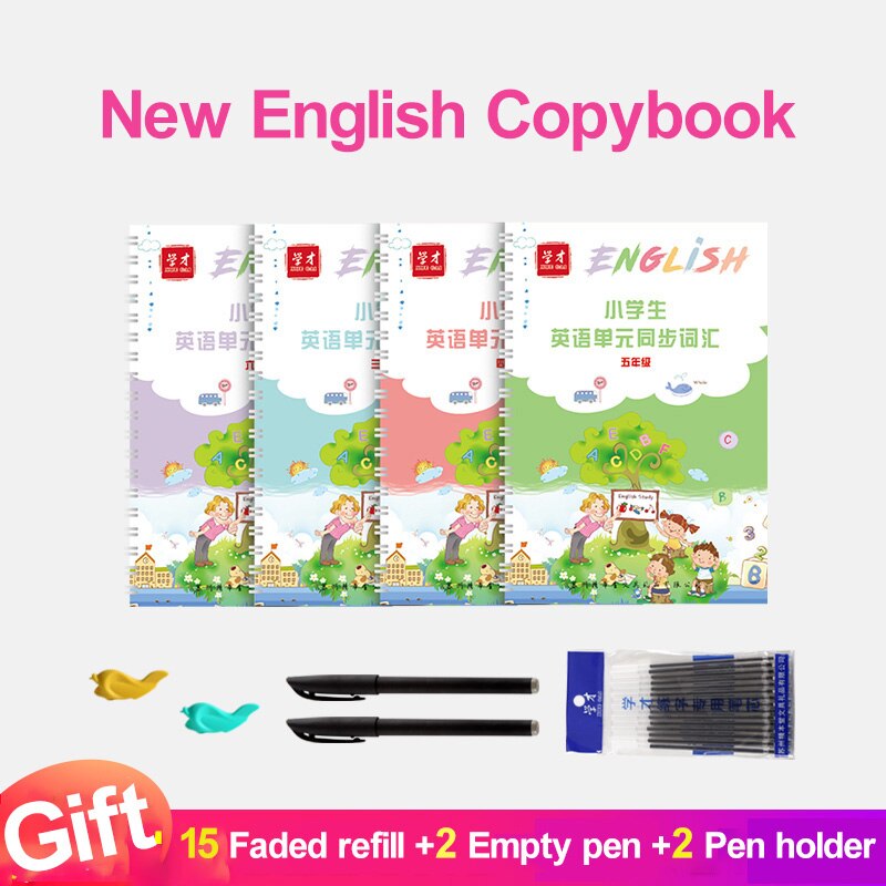 4 Pcs Set Reusable Groove Calligraphy Copybook Eng... – Grandado