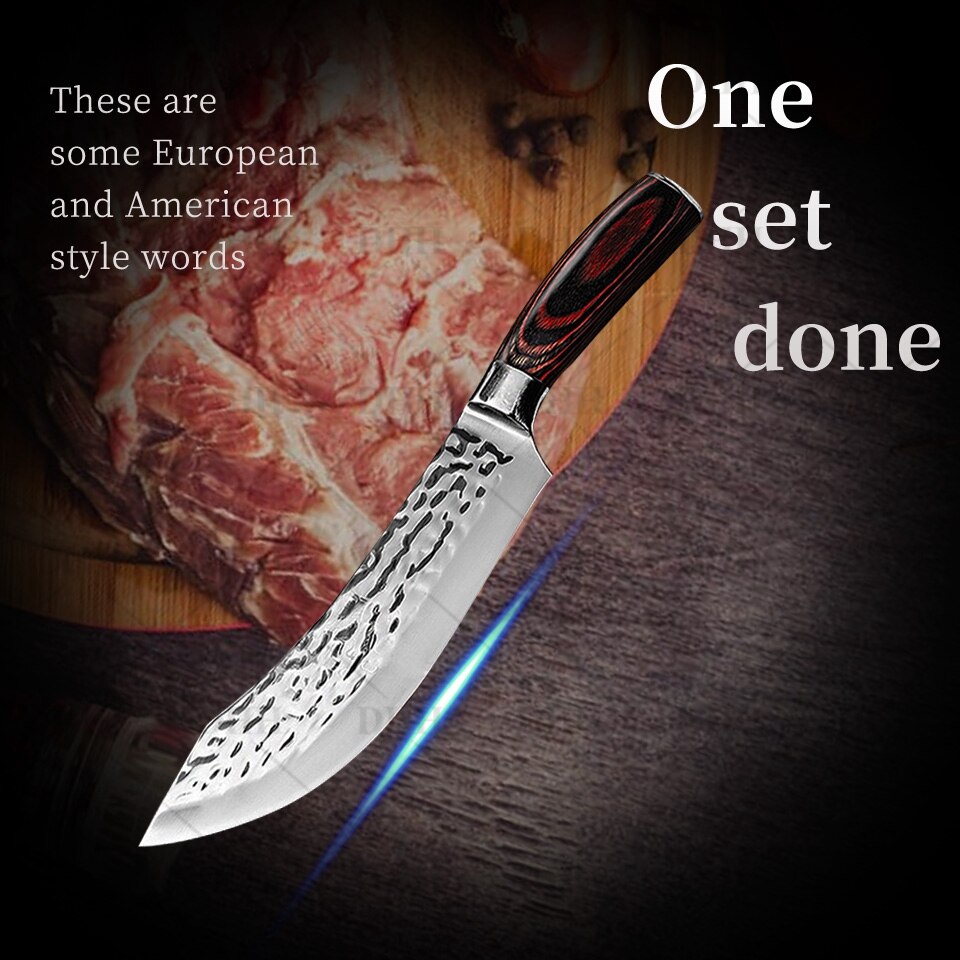 7 inch Kitchen Knife Meat Cleaver Butcher Knife Da... – Grandado