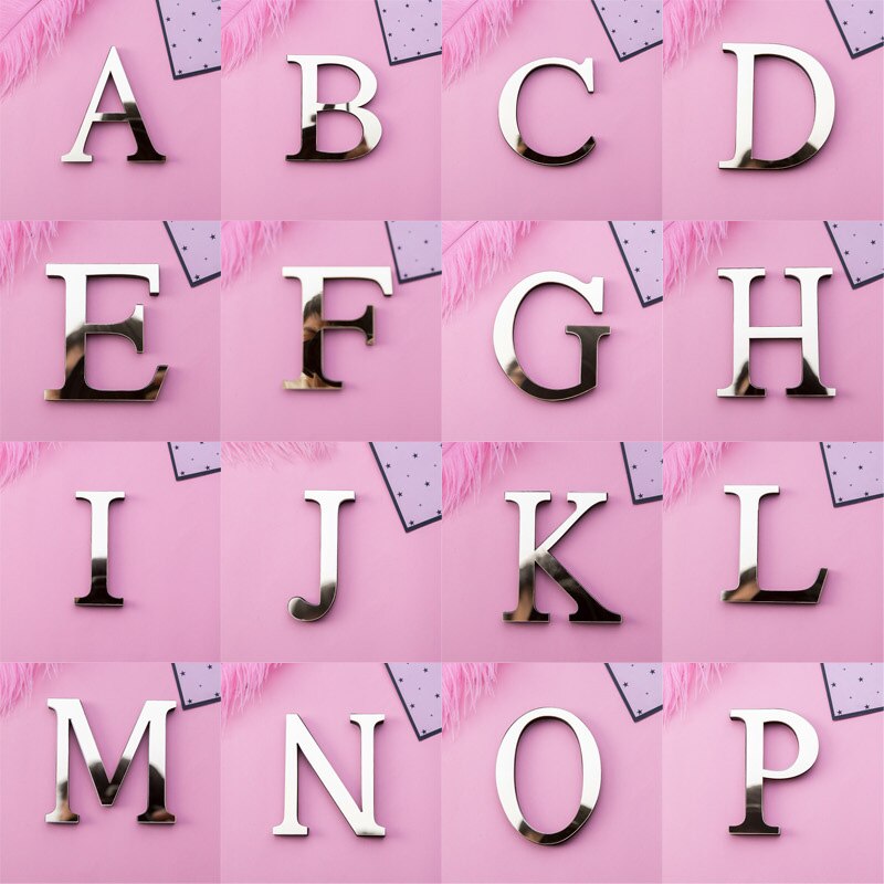 28 Pcs Mirror Wall capital letters Stickers Self-a... – Vicedeal