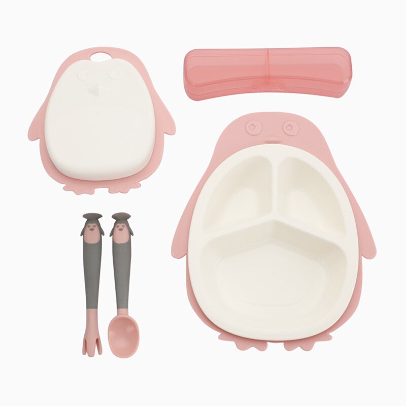 Baby Cartoon Penguin Cutlery Set Children Separate... – Grandado