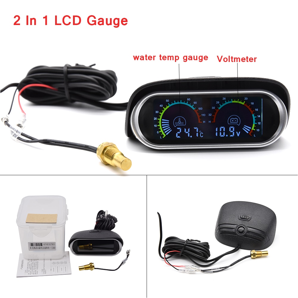 2 In 1 Lcd Gauge Digitale Water Temperatuur Meter ... – Vicedeal