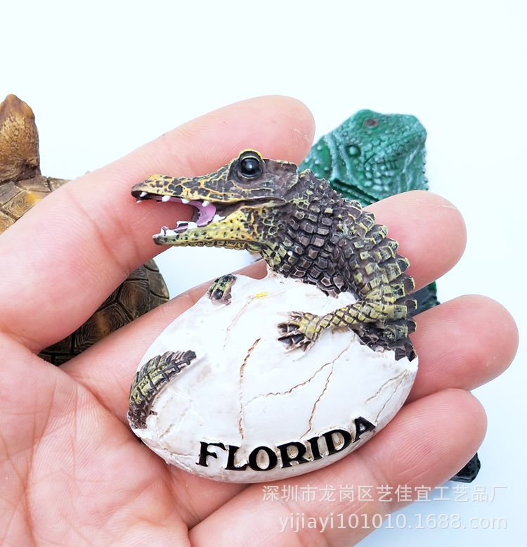Florida Fridge Magnet Alligator Spanish Lizard Tur... – Grandado
