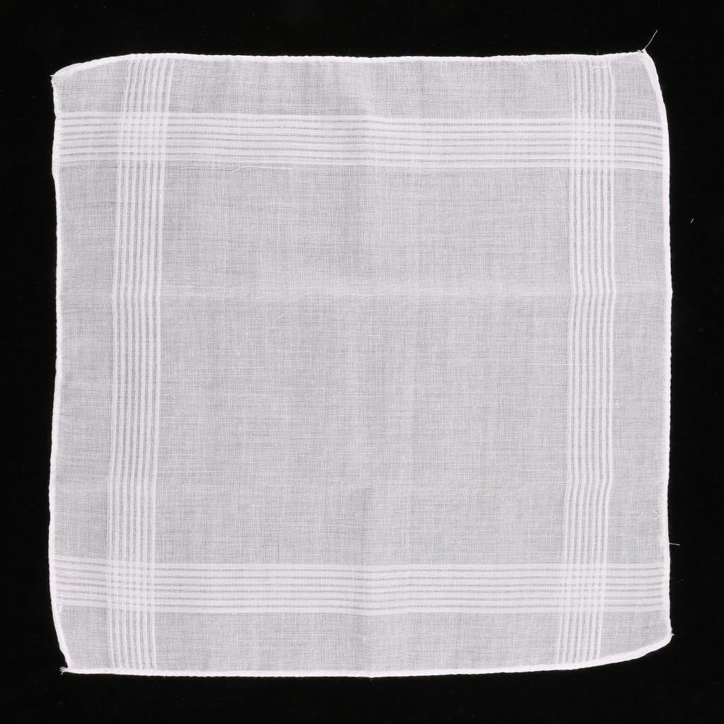 Pack Van 3 Vintage Mannen Witte Katoenen Zakdoek P... – Grandado