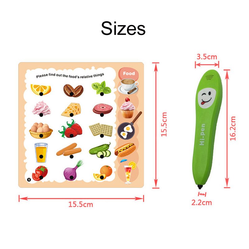 Kids Children's English Learning Pen Toys 12 Cards... – Grandado