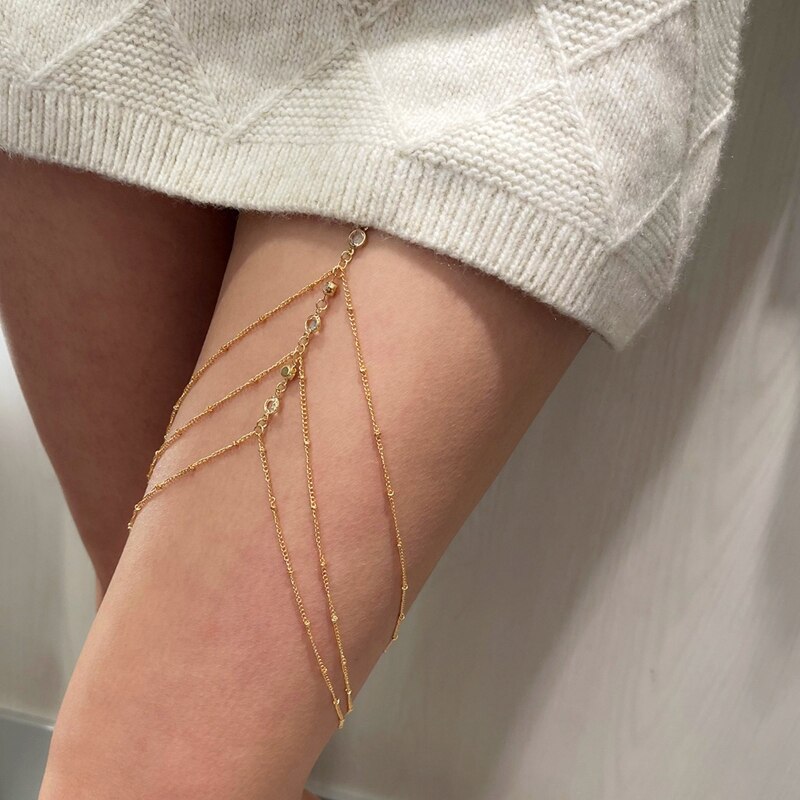 Girl Leg Chain Punk Multi Layer Tassel Thigh Chain... – Grandado