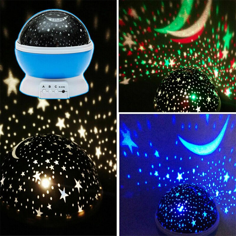 LED Rotating Night Light Projector Stars Moon Sky ... – Grandado