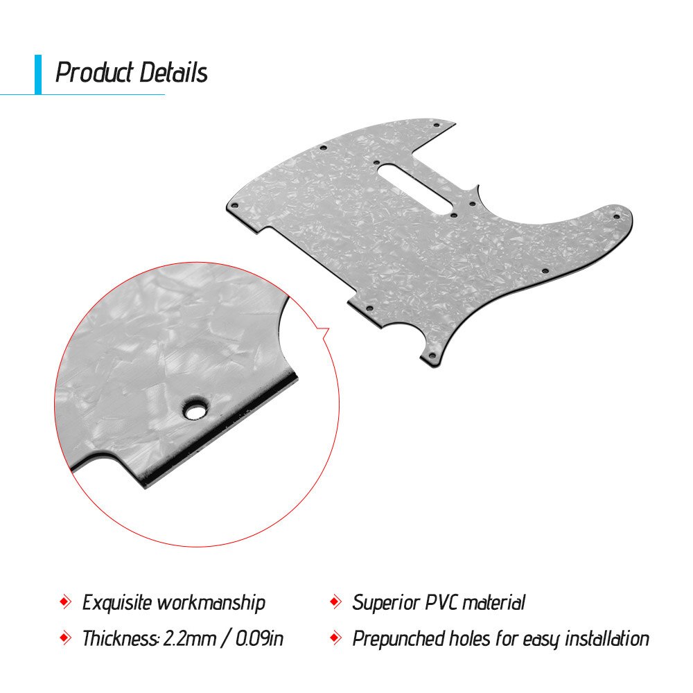 3Ply Guitar Pickguard with Single Coil Pickup Hole... – Vicedeal