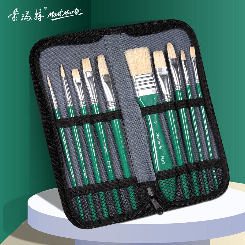 MontMarte Oil brush set nylon hair round head 10 s... – Grandado