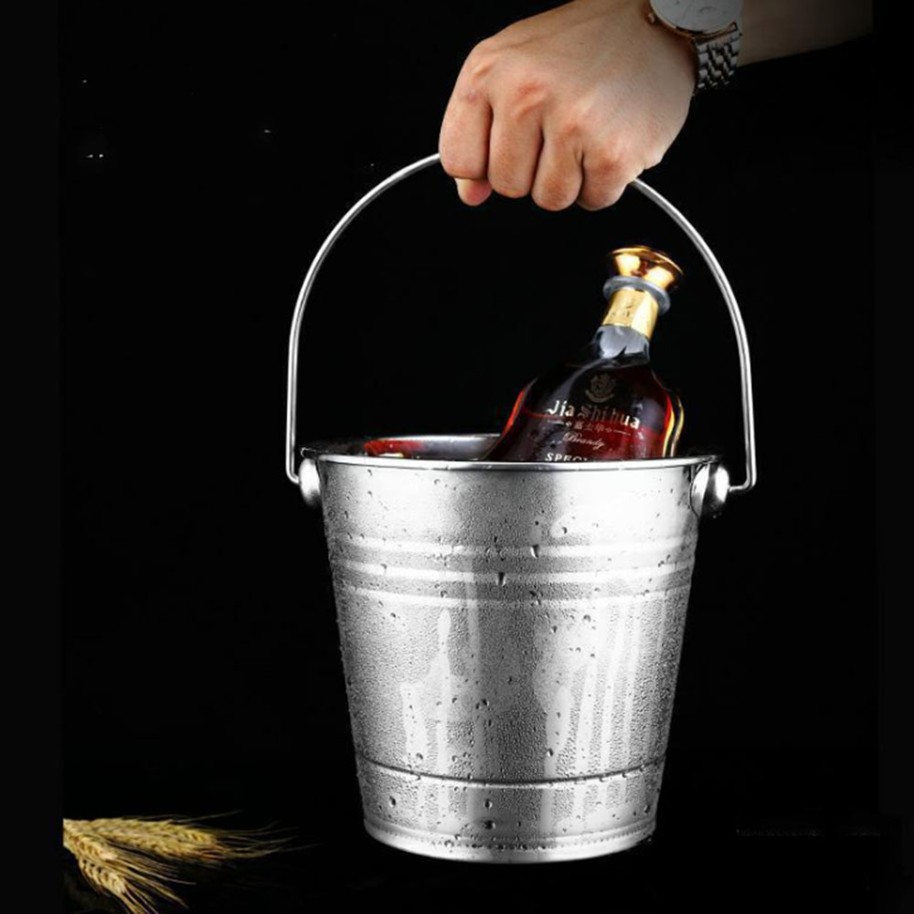 Stainless Steel Ice Bucket Portable Ice Chiller Co... – Grandado