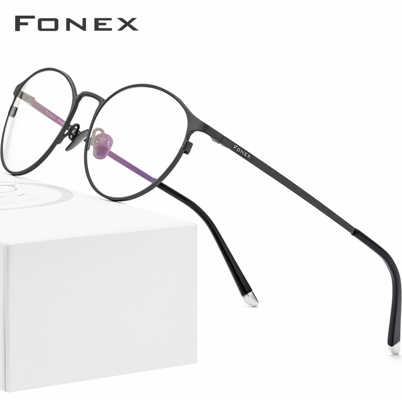 FONEX Pure Titanium Eyeglasses Frame Women Retro R... – Vicedeal