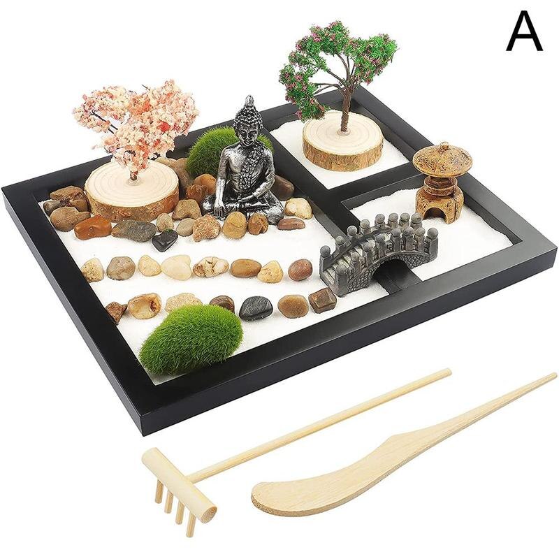 Desktop Mini Zen Tuin Met Wit Zand Kunstmatige Bon... – Vicedeal