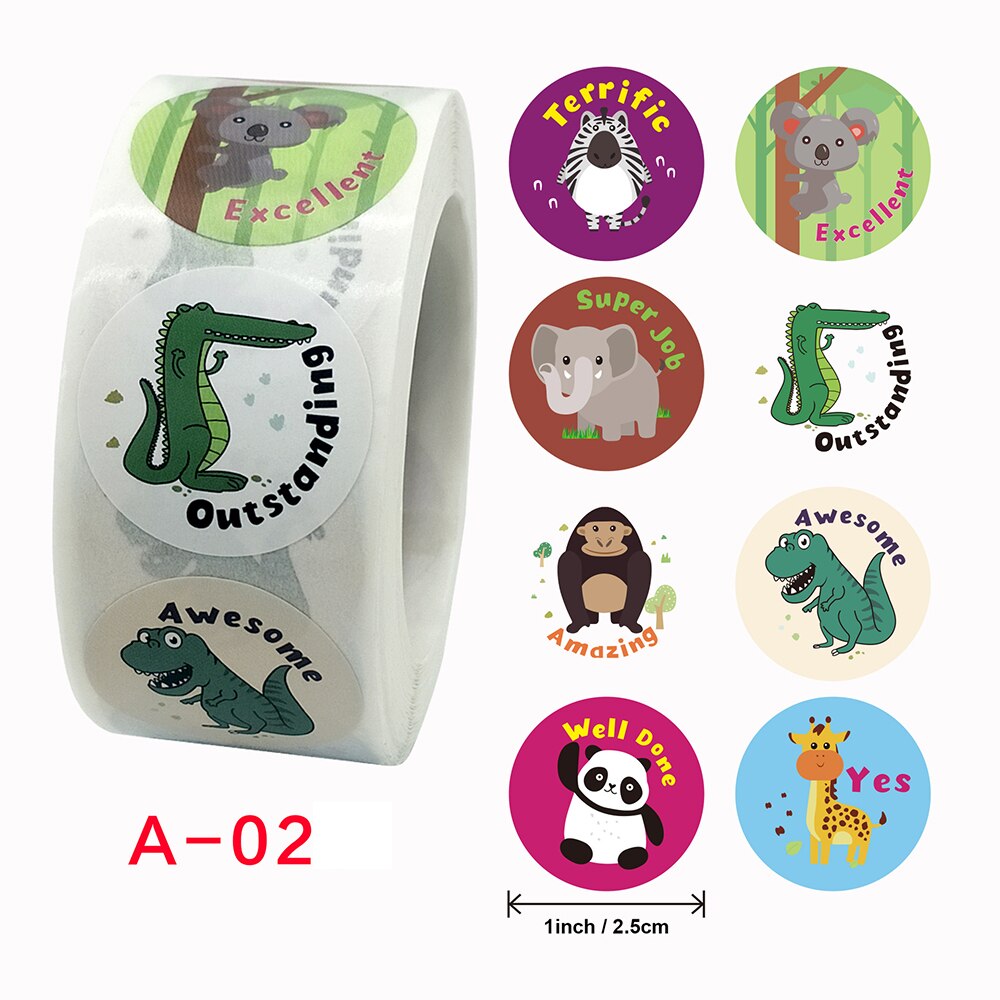 500pcs/roll Animals cartoon Stickers for kids toys... – Vicedeal