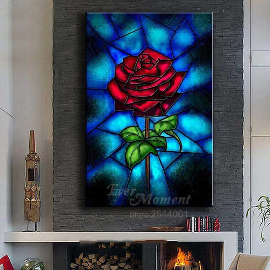 Ever Moment Red Rose Diamond Mosaic Wall Painting ... – Vicedeal