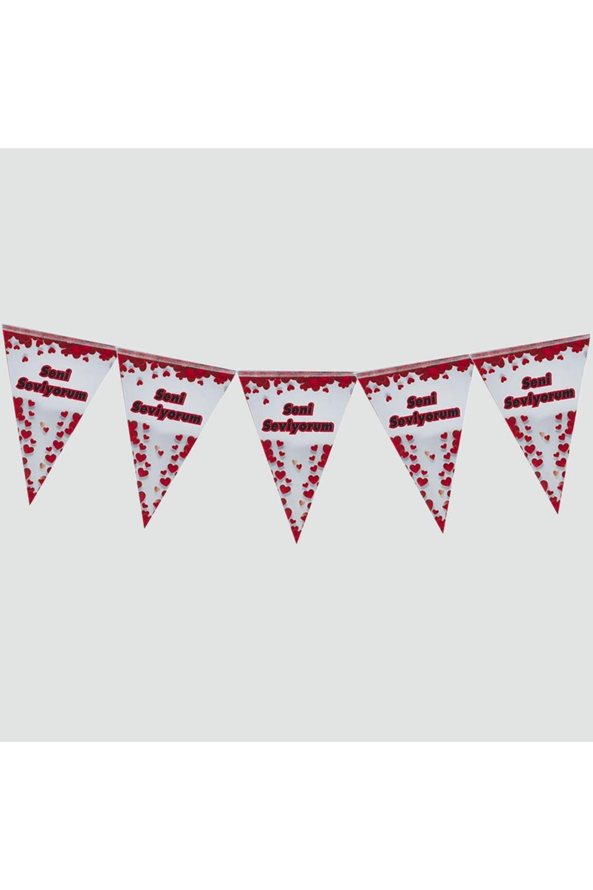 10'Lu I Love You Triangle Streamer Color: Red Unit... – Grandado