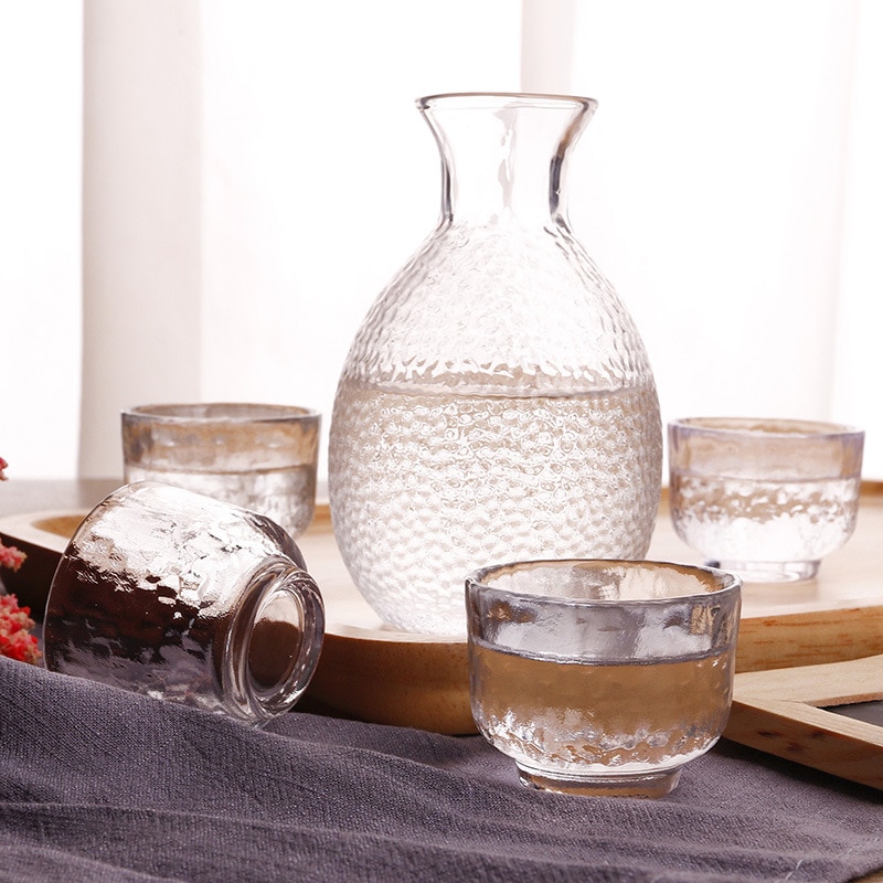 Creatieve Japanse Glas Sake Set Een Pot Vier Wijng... – Grandado