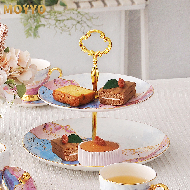 Bone China Two Layer Fruit Plates Porcelain Cake S... – Vicedeal