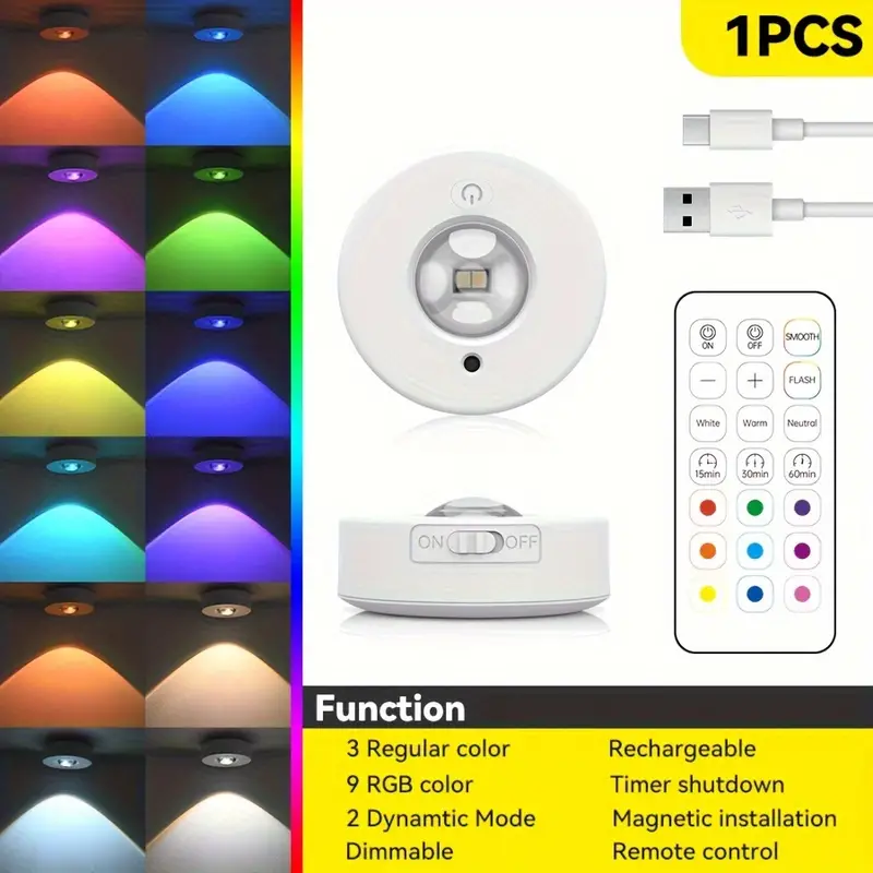 Night Light RGB 12 Color Wireless Remote Control T... – Grandado