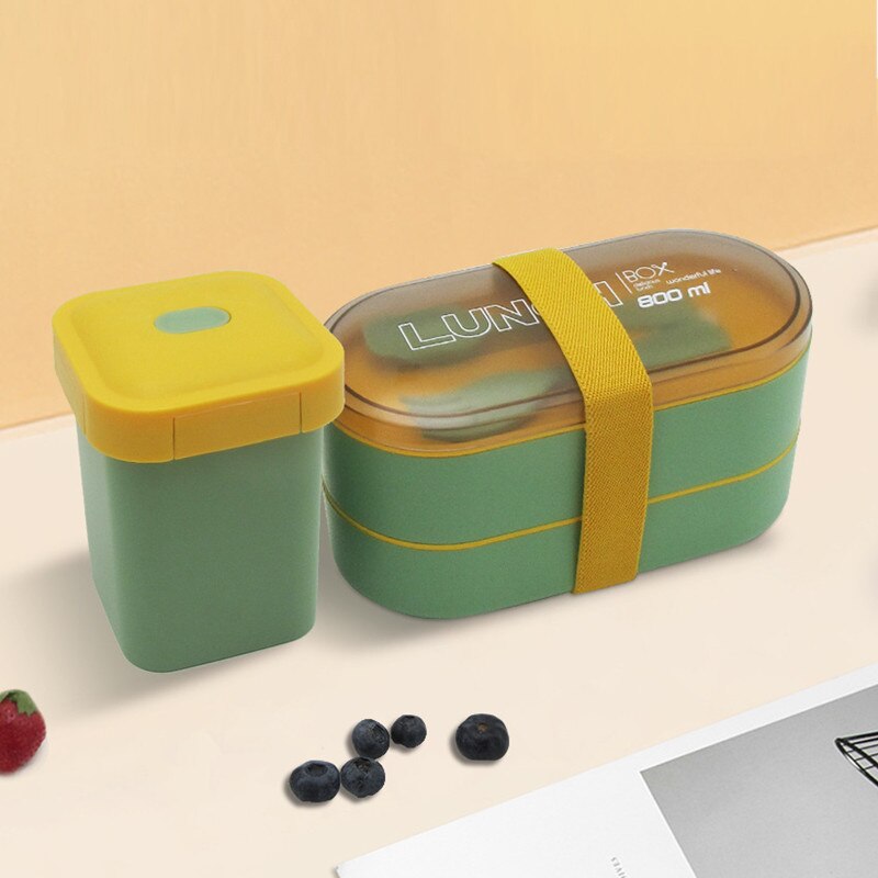 800ml Double Layer Lunch Box With Soup Cup Healthy... – Vicedeal