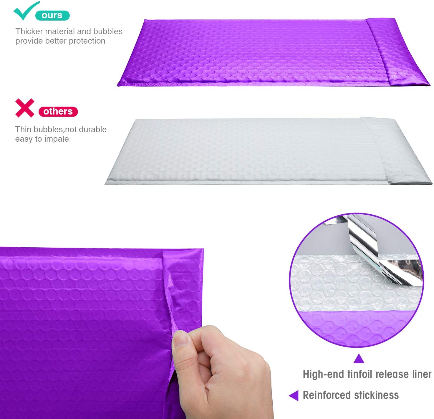 50PCS Mailer Poly Purple Bubble Padded Mailing Env... – Grandado